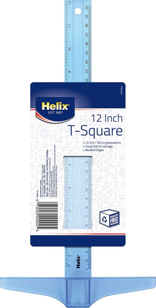 Student Plastic T-Square 12″ / 30cm – Maped Helix USA