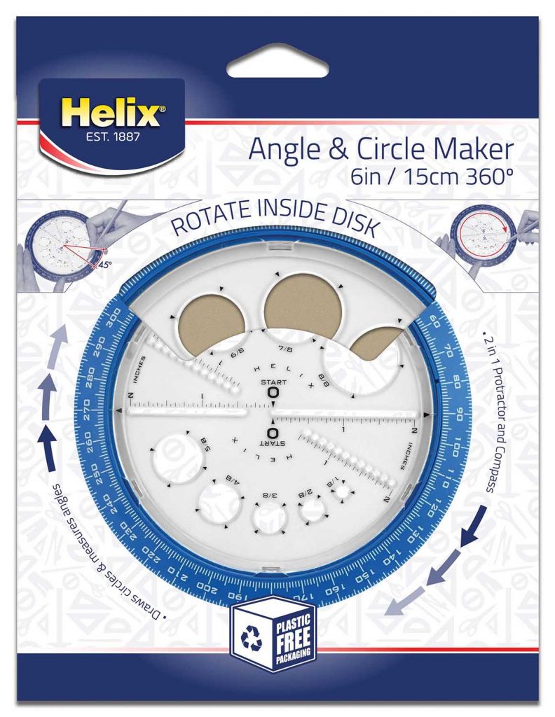 360° Angle & Circle Maker 2-in-1 Protractor & Compass Tool – Maped ...