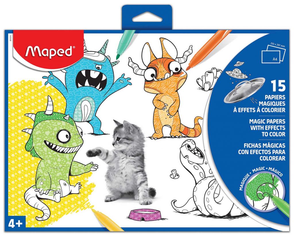 Magic Pattern Revealing Paper to Color – 15 Pages – Maped Helix USA
