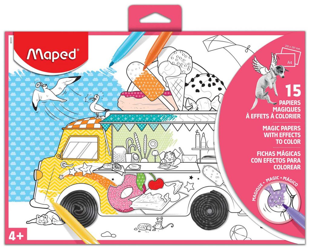 Magic Pattern Revealing Paper to Color – 15 Pages – Maped Helix USA