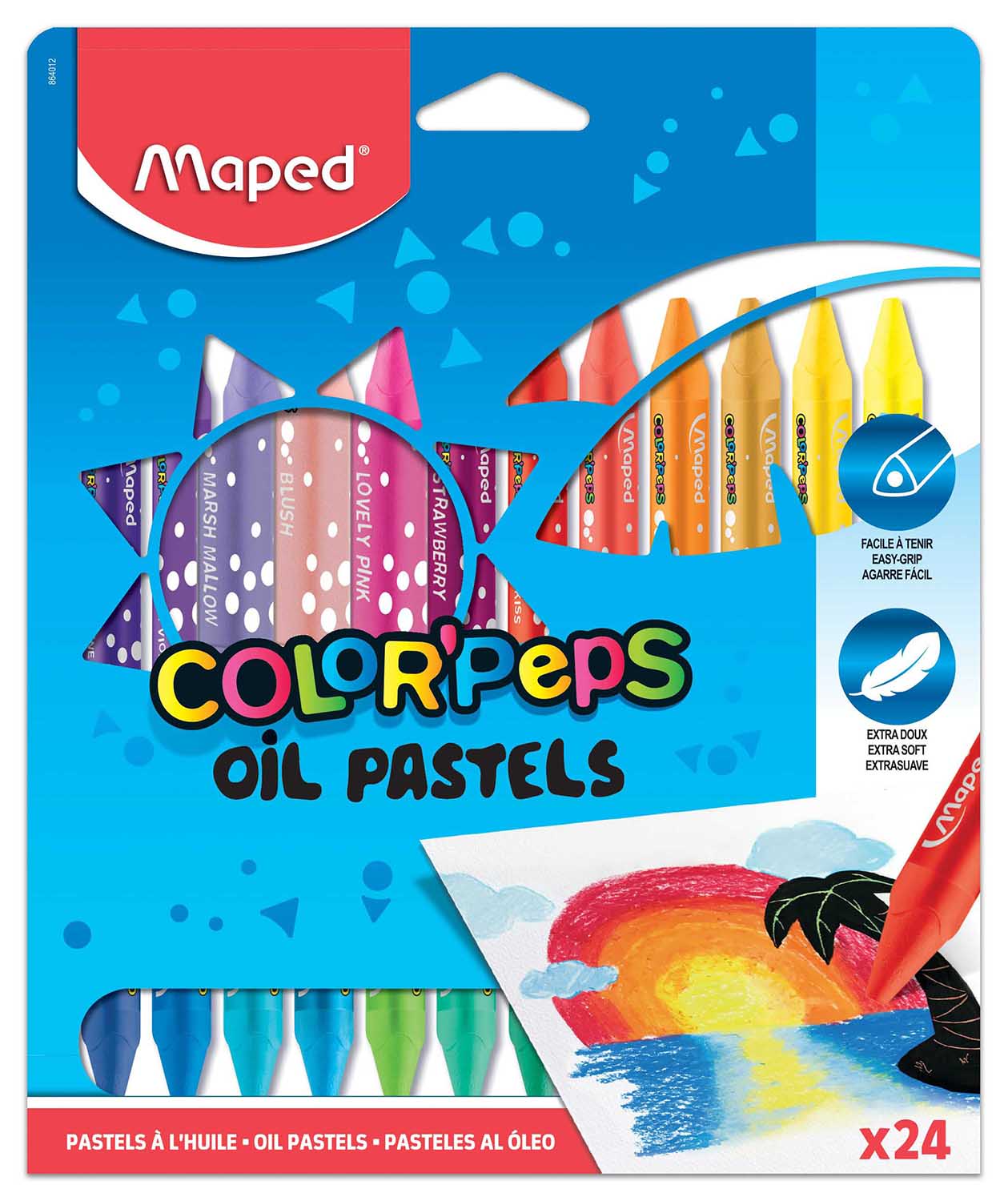 Color’Peps Triangular Oil Pastels x24 – Maped Helix USA
