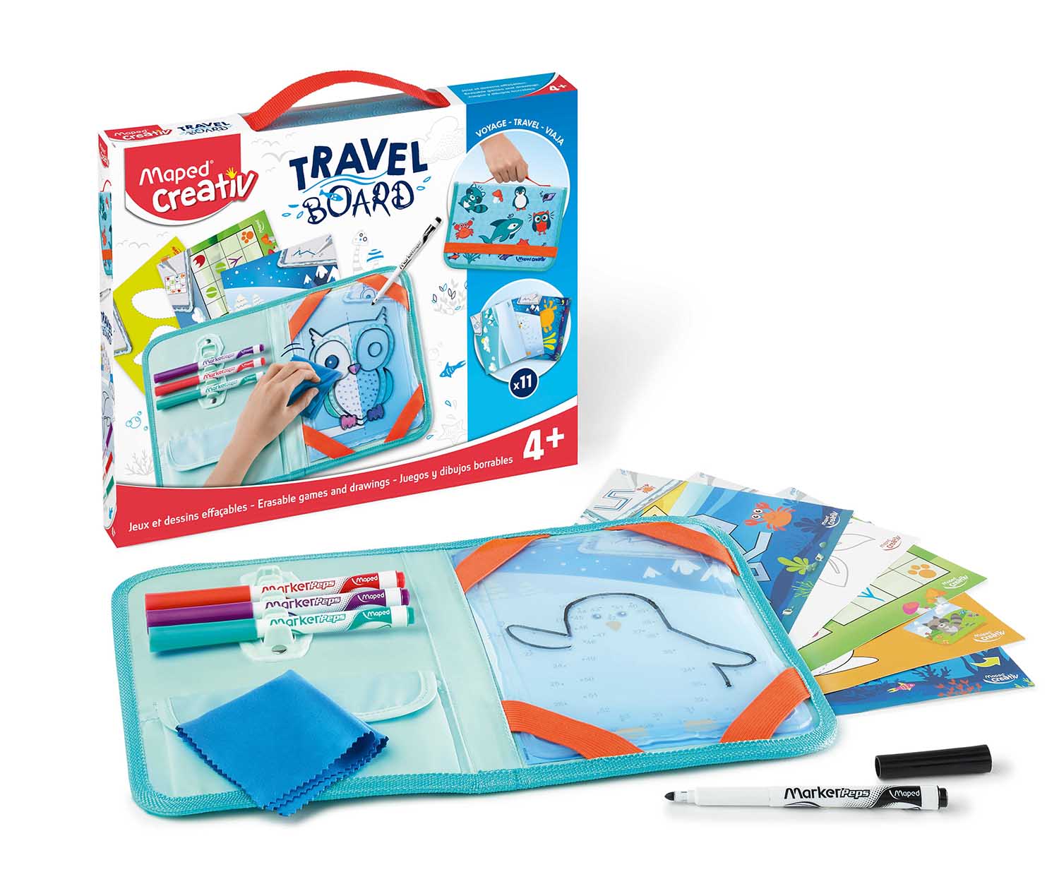 Creativ Transparent Travel Board 18 Piece Drawing Kit – Maped Helix USA