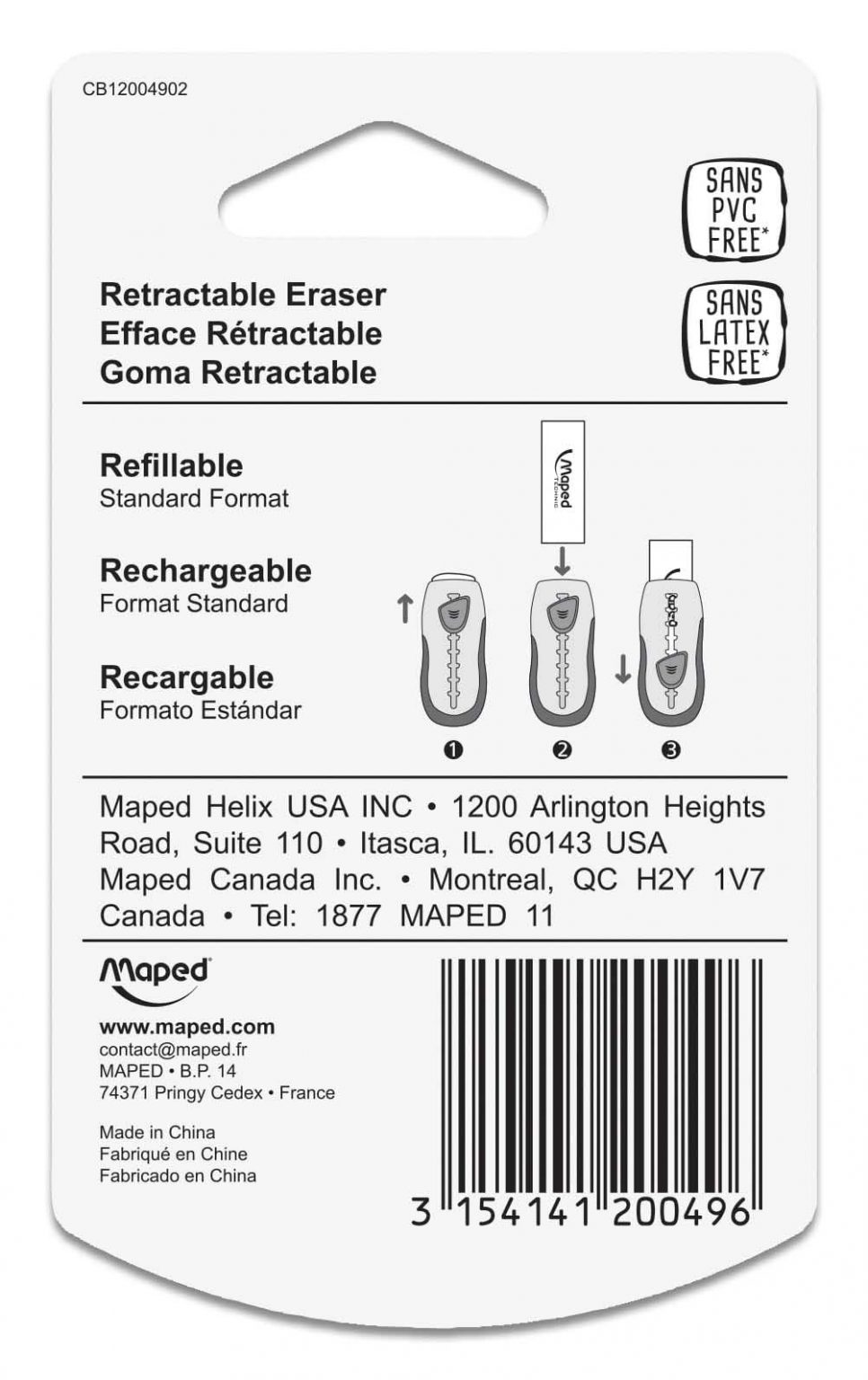 Universal Retractable Technic Vinyl Eraser – Maped Helix USA