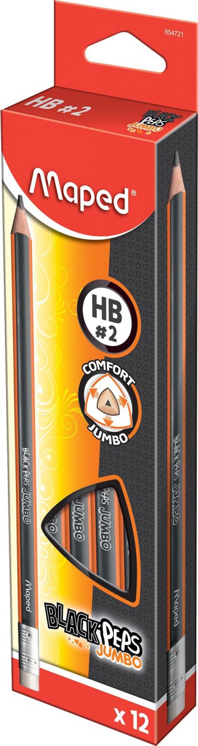 Black’Peps Jumbo Triangular Graphite #2 Pencils x12 – Maped Helix USA