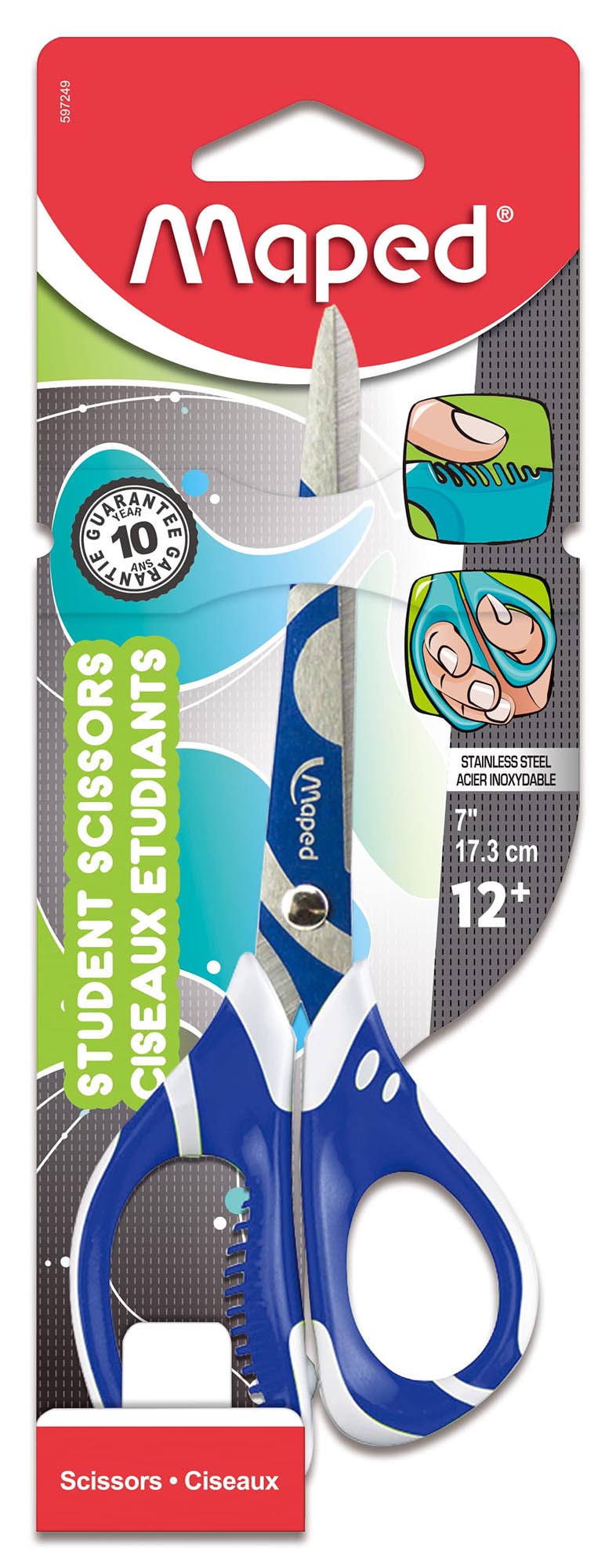 Zenoa Fit Soft Grip Student Scissors 7″ – Maped Helix USA